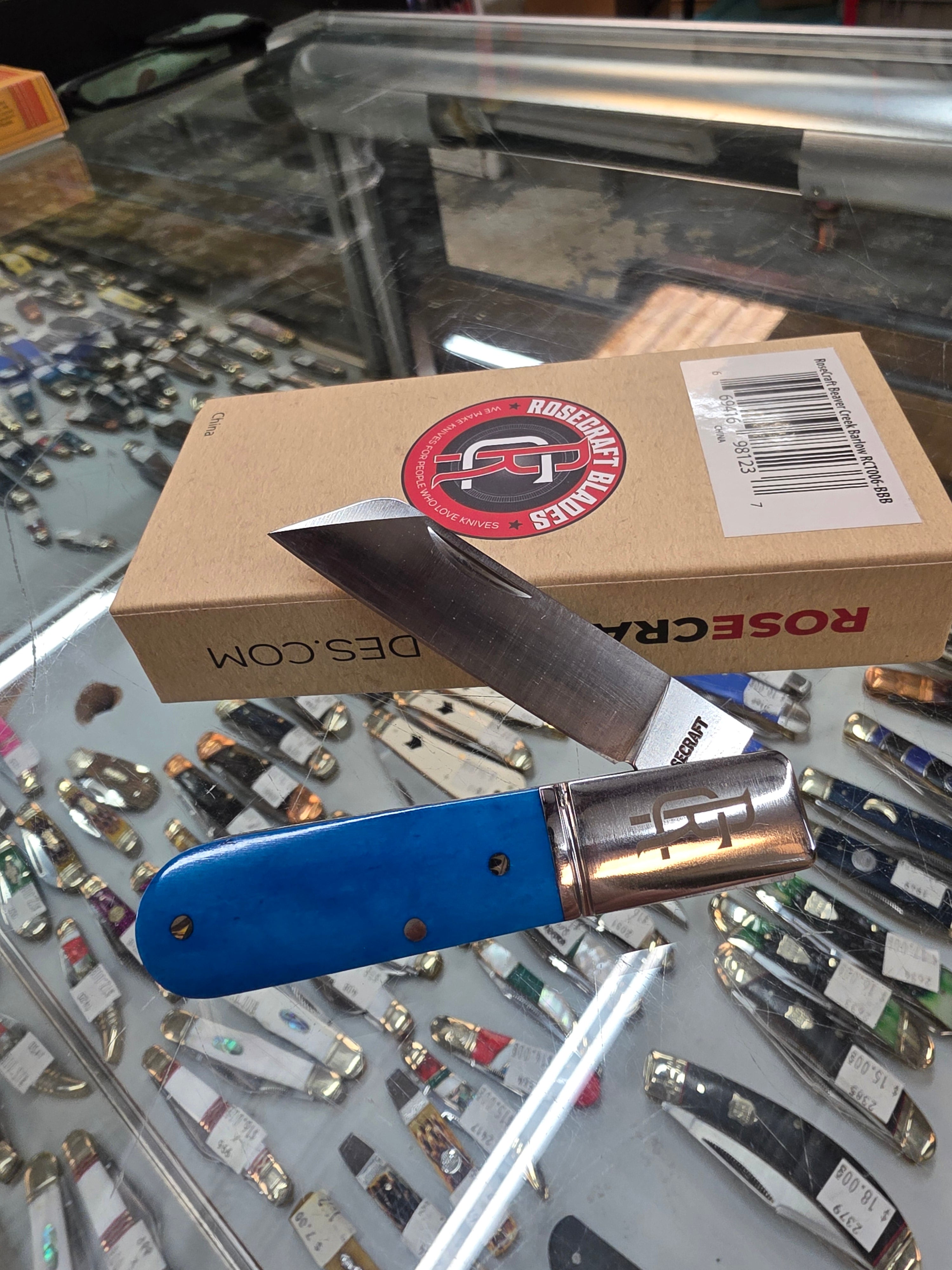 RoseCraft Blades Bora Bora Blue Beaver Creek Barlow RCT006-BBB – KY KNIVES